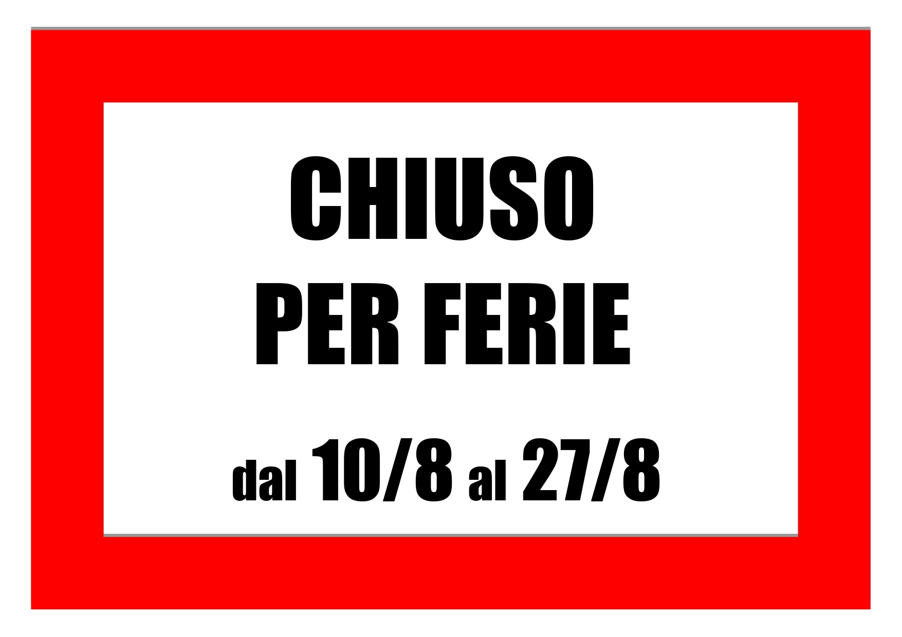 Chiuso per Ferie 2024 – Reggiani Gomme – Carpi (Modena)